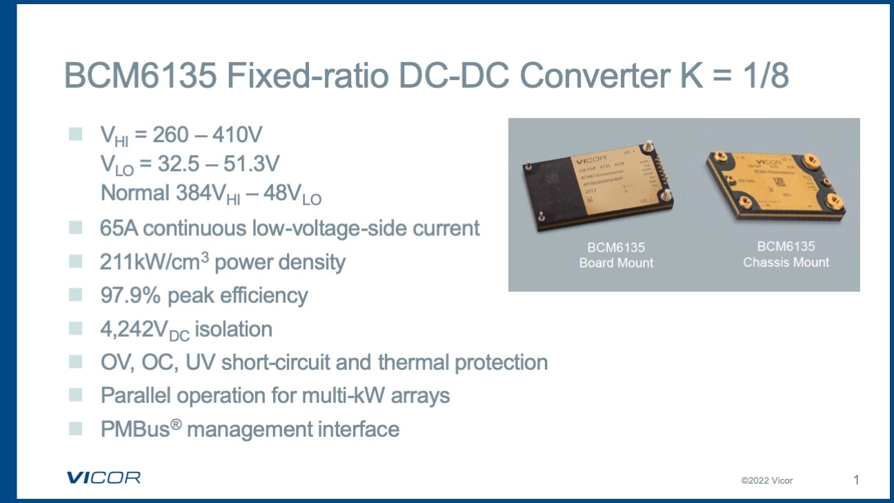 Cutting-Edge Power Supply in Progressing Electrification | Vicor